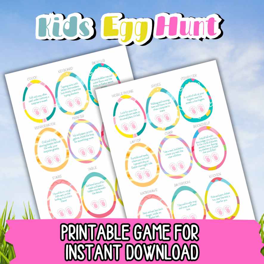 EASTER EGG HUNT FOR KIDS PRINTABLE – The Game Room