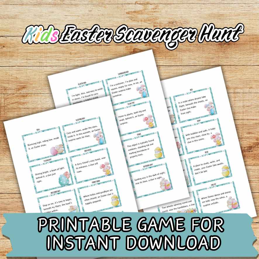 EASTER SCAVENGER HUNT FOR KIDS PRINTABLE – The Game Room