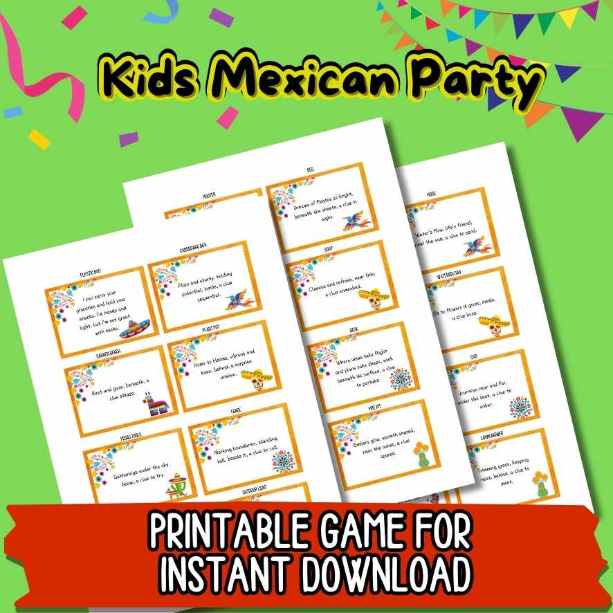 KIDS MEXICAN PARTY SCAVENGER HUNT – The Game Room