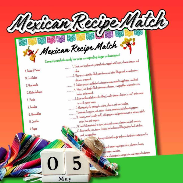 MEXICAN MATCH GAME PRINTABLE – The Game Room