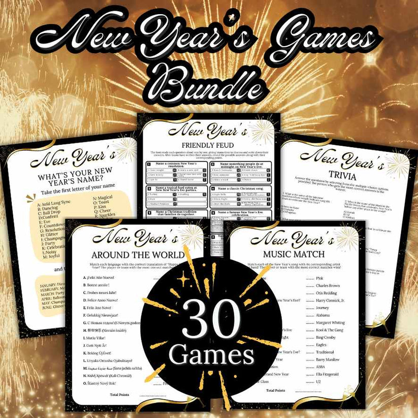 New Year’s Games Bundle | 30 Printable Party Games for All Ages – The ...