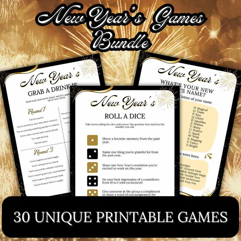 New Year’s Games Bundle | 30 Printable Party Games for All Ages – The ...