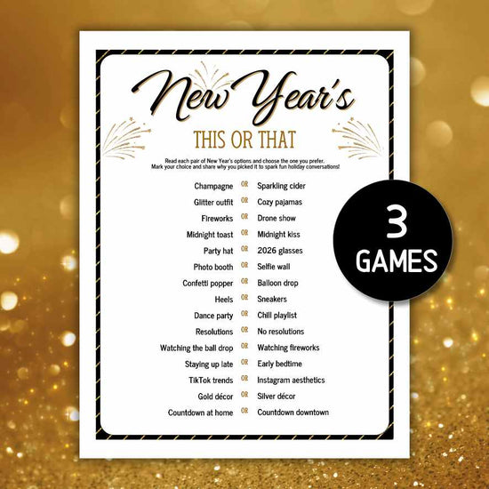 NEW YEARS THIS OR THAT GAME – The Game Room