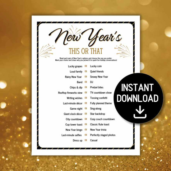 NEW YEARS THIS OR THAT GAME – The Game Room