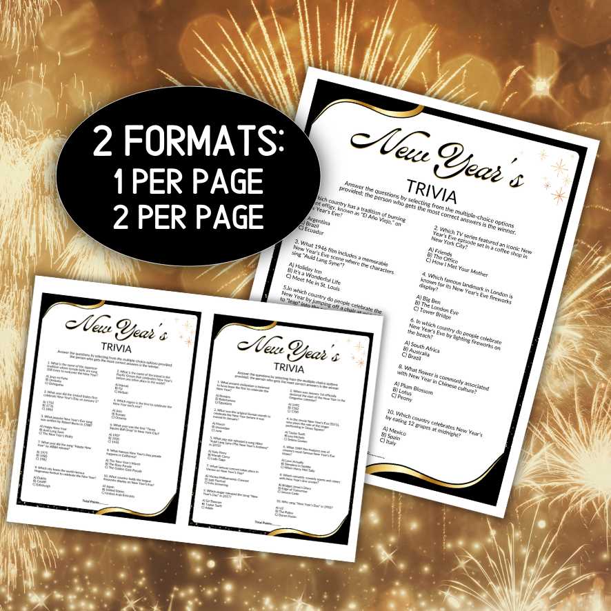 New Year’s Trivia Game | Printable Fun for Parties & Family Gatherings ...
