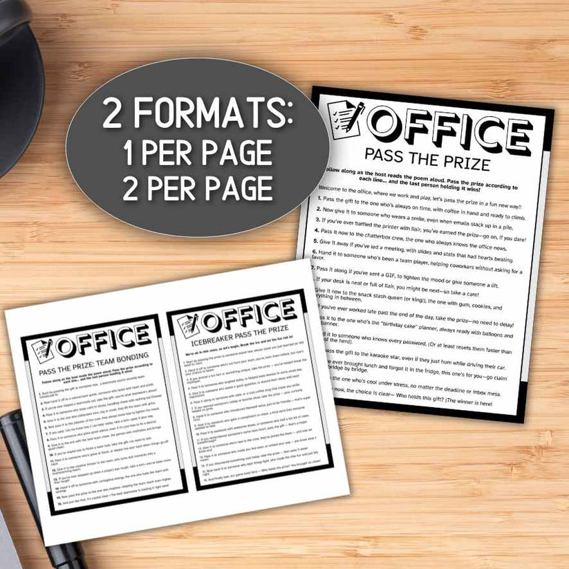 OFFICE PASS THE PRIZE GAME – The Game Room
