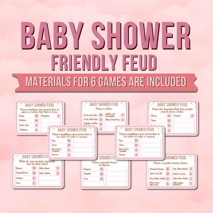 BABY SHOWER FEUD PINK - PRINTABLE GAME – The Game Room