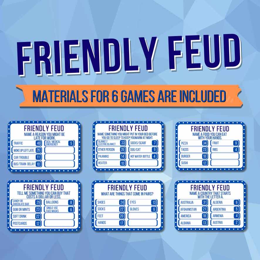 FAMILY Friendly FEUD Printable Game – Perfect for Family Game Night ...