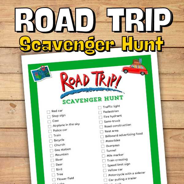 Free Printable Road Trip Scavenger Hunt – The Game Room