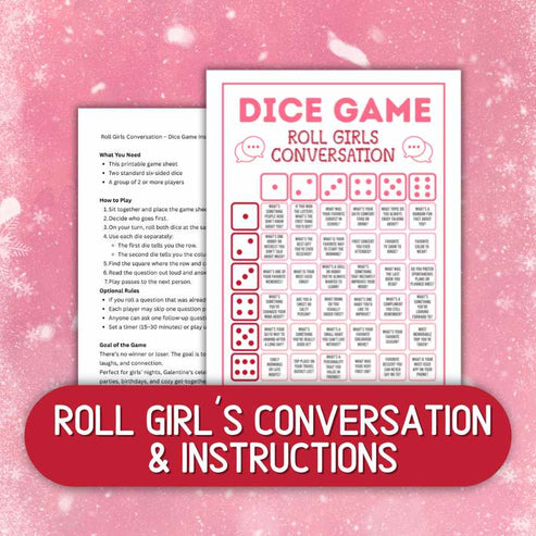 DICE GIRL´S CONVERSATION GAME PRINTABLE – The Game Room