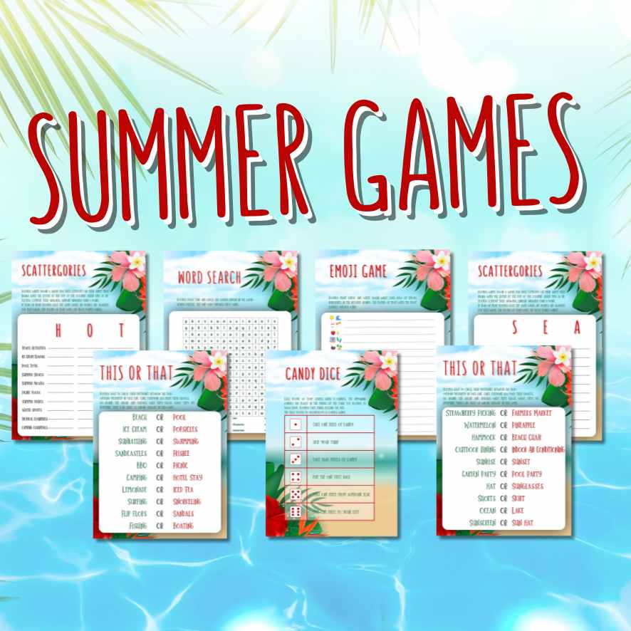 SUMMER PRINTABLE GAMES BUNDLE – The Game Room