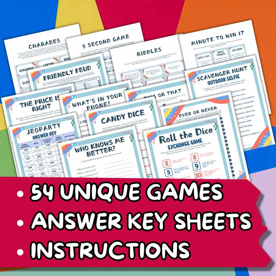 BUNDLE GAMES PRINTABLE – The Game Room