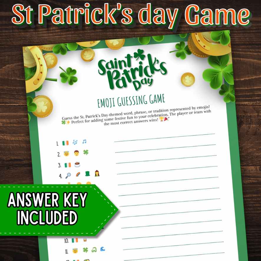 ST.PATRICK´S DAY EMOJI GAME – The Game Room