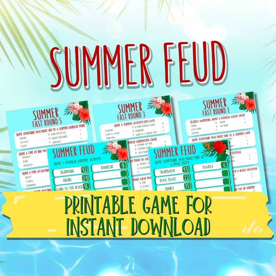 SUMMER FAMILY FEUD PRINTABLE GAME – The Game Room