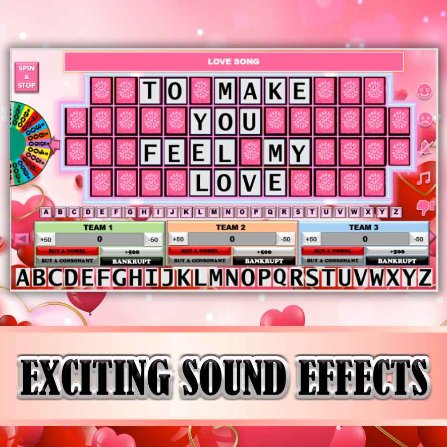 VALENTINES DAY GAME WHEEL OF FORTUNE – The Game Room