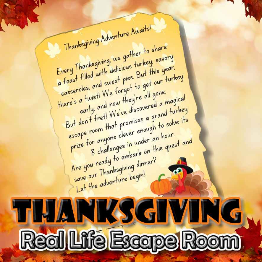Thanksgiving Escape Room Kit – DIY Family Fun Game for Thanksgiving at ...