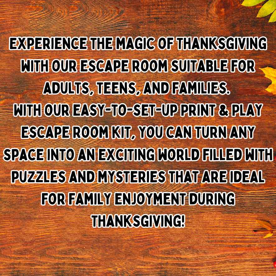 Thanksgiving Escape Room for Adults – Print & Play Fun – The Game Room