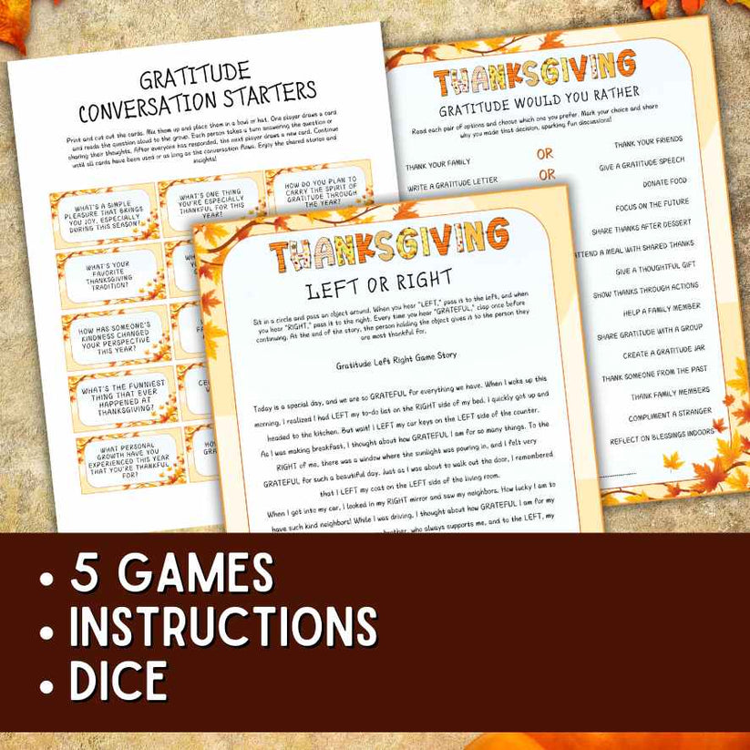 THANKSGIVING GRATITUDE GAMES – The Game Room