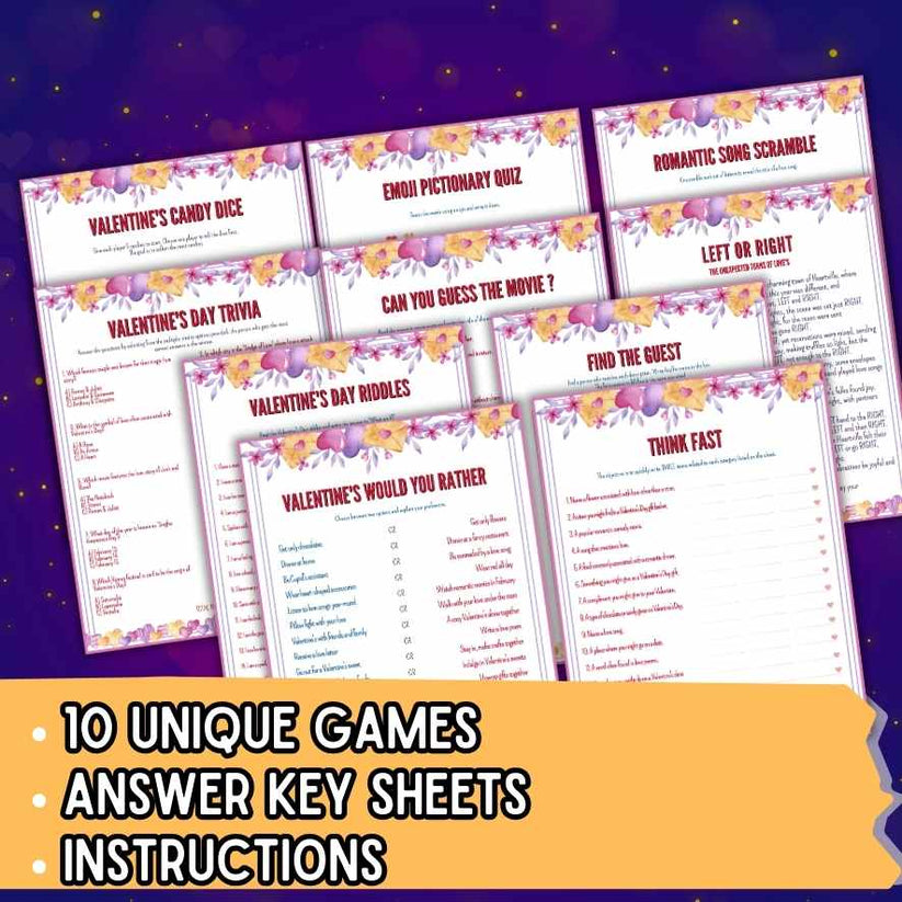 VALENTINES GAMES BUNDLE PRINTABLE – The Game Room
