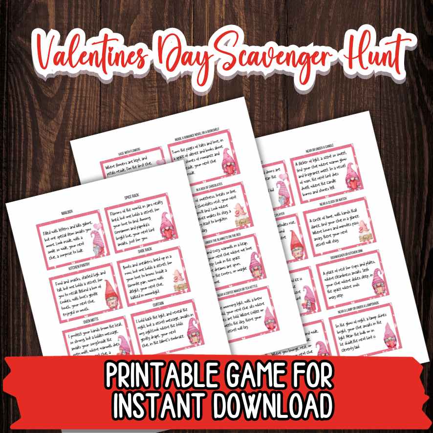 VALENTINES SCAVENGER HUNT PRINTABLE – The Game Room