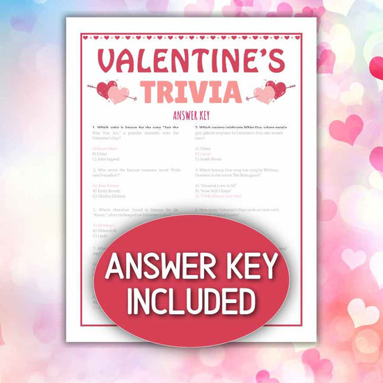 VALENTINES DAY TRIVIA GAME – FUN PRINTABLE QUESTIONS – The Game Room