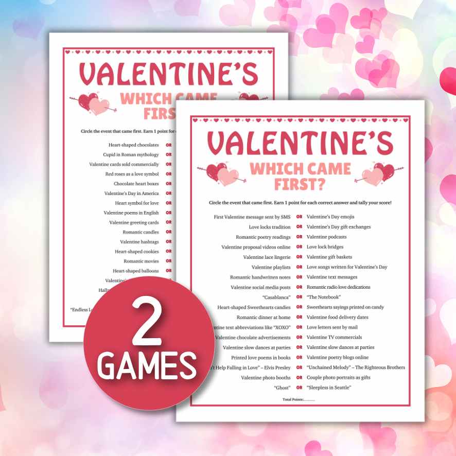 VALENTINES DAY WHICH CAME FIRST GAME – The Game Room