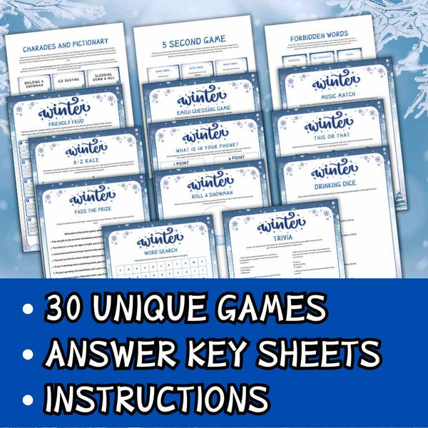 WINTER GAMES BUNDLE PRINTABLE – The Game Room