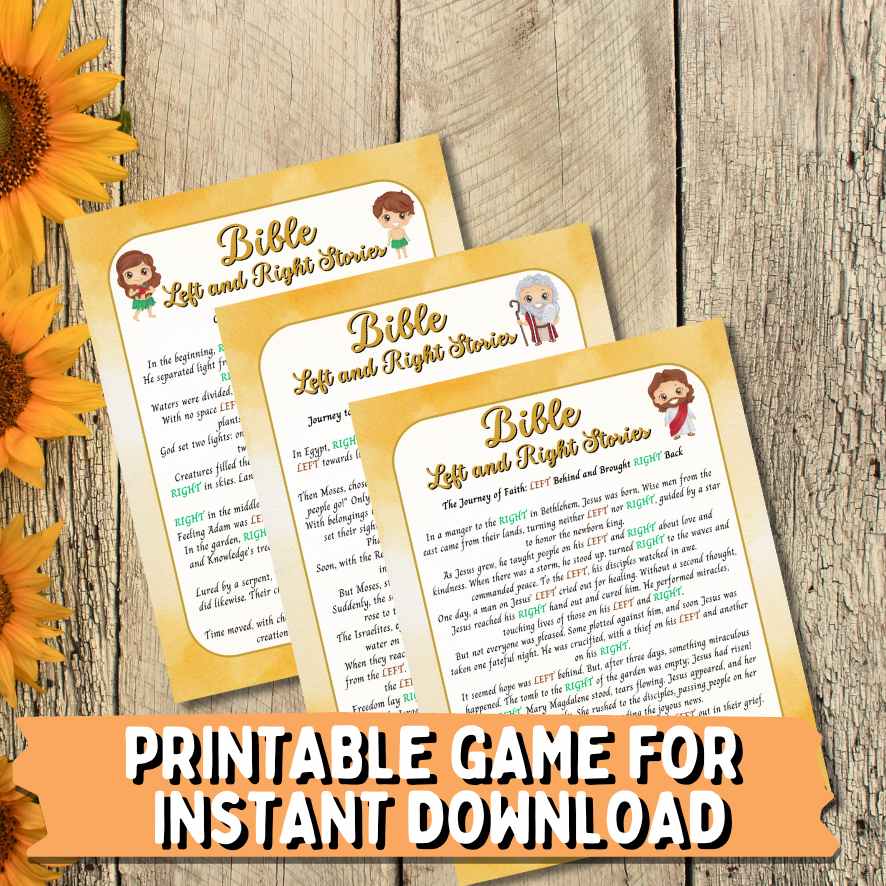 BIBLE LEFT RIGHT STORY PRINTABLE GAME – The Game Room