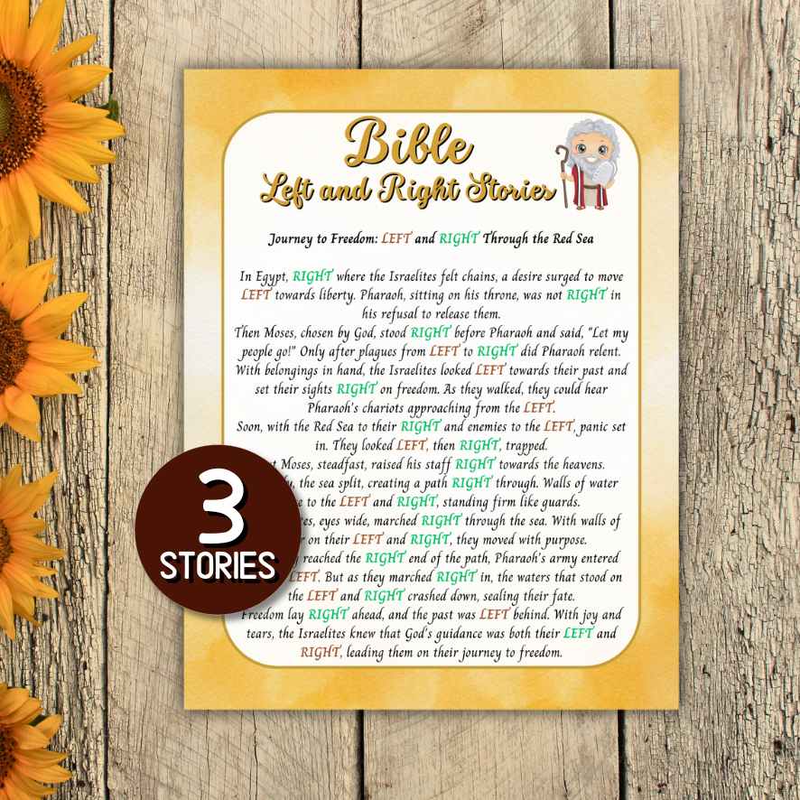 BIBLE LEFT RIGHT STORY PRINTABLE GAME – The Game Room