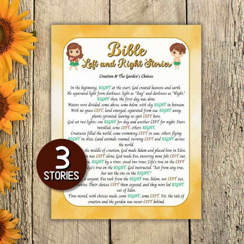 BIBLE LEFT RIGHT STORY PRINTABLE GAME – The Game Room