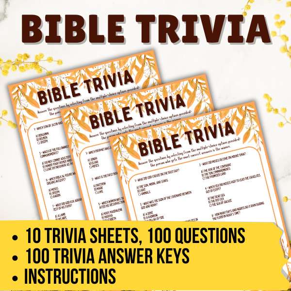 Bible Trivia Game - Fun & Educational for All Ages | Instant Download ...