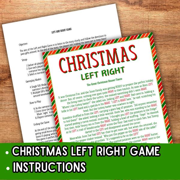 Free Christmas Left Right Game Printable for adults and families – The ...