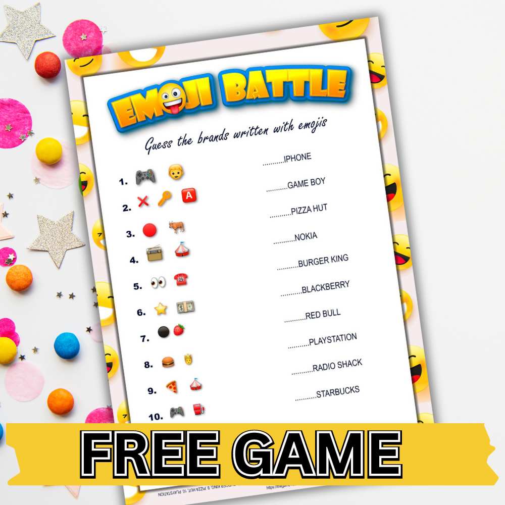 FREE EMOJI BRAND GUESSING GAME: 10 EXCITING ROUNDS – The Game Room