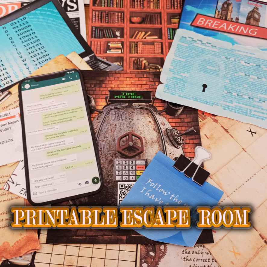 TIME STOPPED ESCAPE ROOM-PRINT AND PLAY – The Game Room