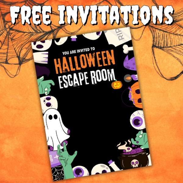 Free Editable Halloween Escape Room Invitations – The Game Room