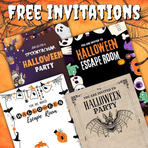 Free Editable Halloween Escape Room Invitations – The Game Room