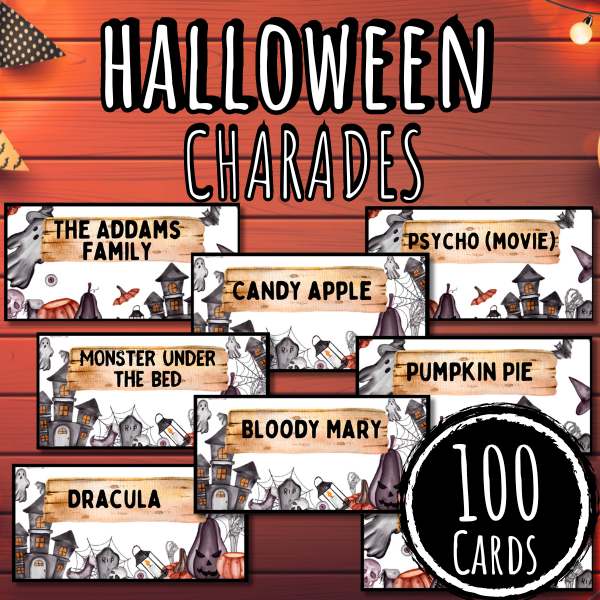 HALLOWEEN CHARADES GAME CARDS – The Game Room