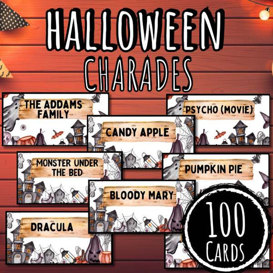 HALLOWEEN CHARADES GAME CARDS – The Game Room