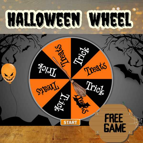 FREE Halloween Trick or Treat Spin Wheel – The Game Room
