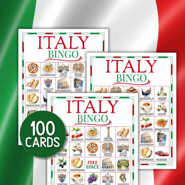 ITALY BINGO GAME PRINTABLE – The Game Room
