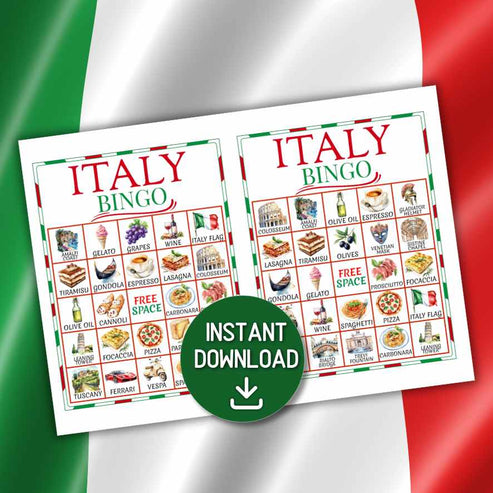 ITALY BINGO GAME PRINTABLE – The Game Room