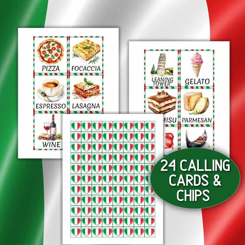 ITALY BINGO GAME PRINTABLE – The Game Room