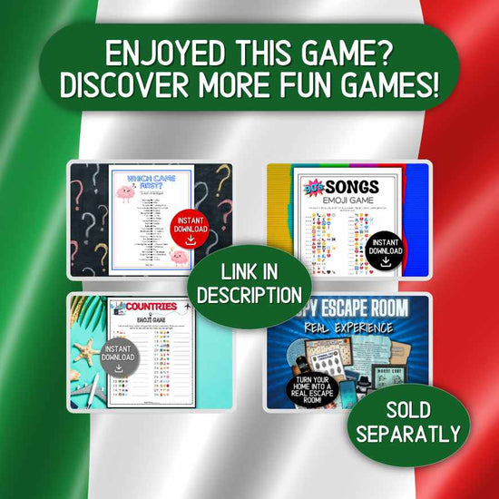 ITALY BINGO GAME PRINTABLE – The Game Room