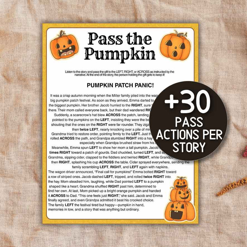 PASS THE PUMPKIN STORY GAME – The Game Room