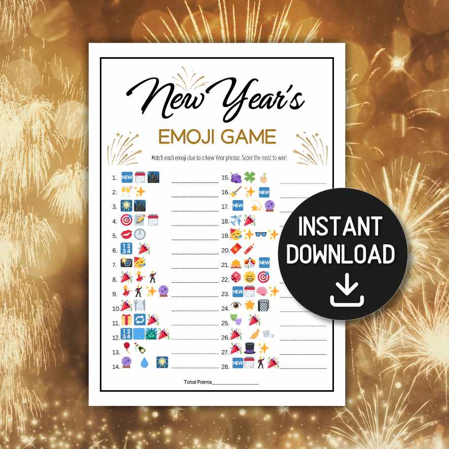 NEW YEARS EVE EMOJI PARTY GAME – The Game Room