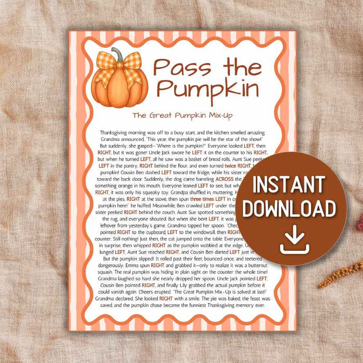PASS THE PUMPKIN GAME PRINTABLE – The Game Room