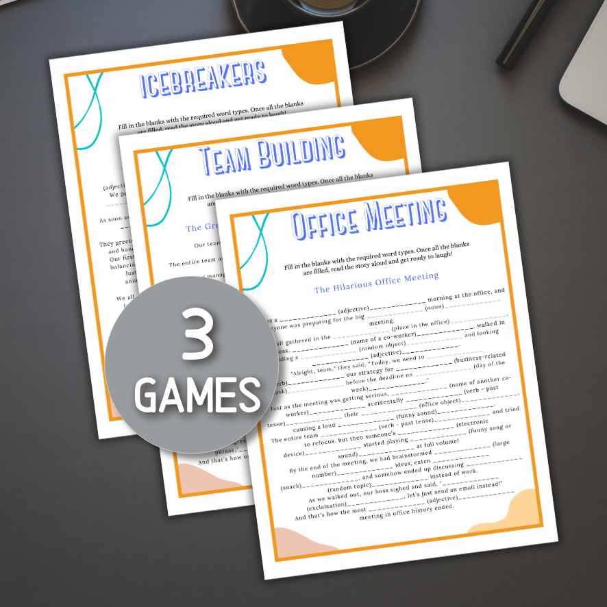 Office Mad Libs – Funny Icebreaker & Team Building Game – The Game Room