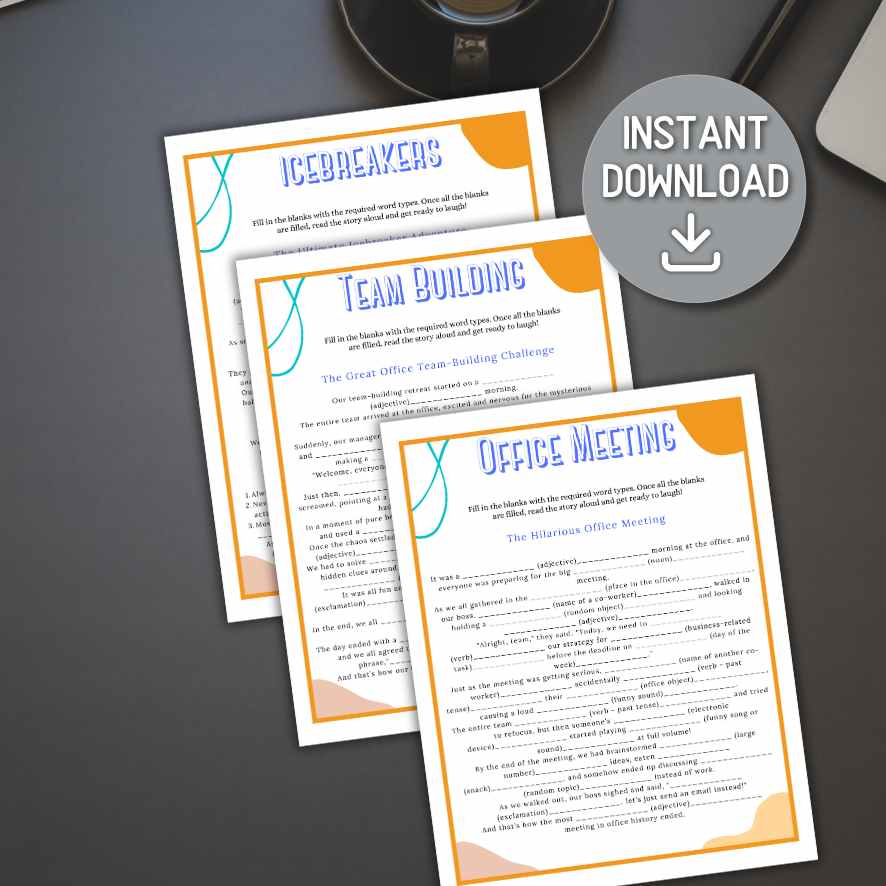 Office Mad Libs – Funny Icebreaker & Team Building Game – The Game Room
