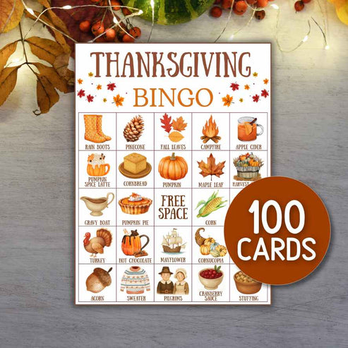 THANKSGIVING 100 BINGO CARDS – The Game Room