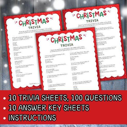 Christmas Trivia Questions & Answers Printable – The Game Room